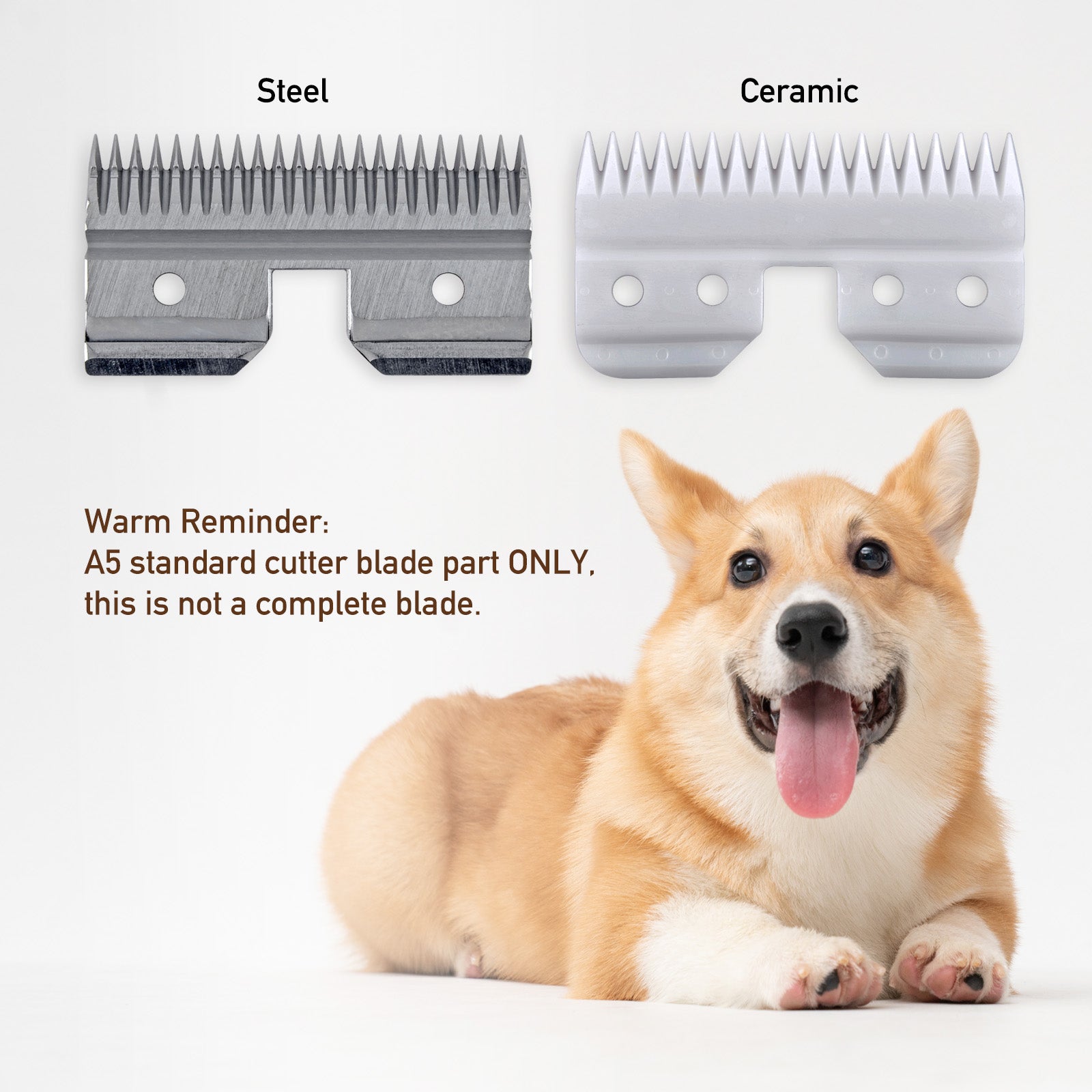 Coarse Cutter Replacement for A5 Detachable Standard Blade- Steel & Ce ...